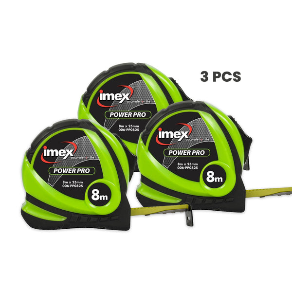Imex PowerPro 8m Double sided Tape Measure w/ Extra Wide Hook