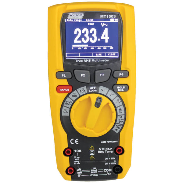 Major Tech MT1003 TRMS Industrial Multimeter w/ TFT, CATIV, 600V